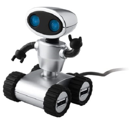 Robot USB Hub Ασημένιο - Προσφορές στο ηλεκτρονικό κατάστημα Plaza24