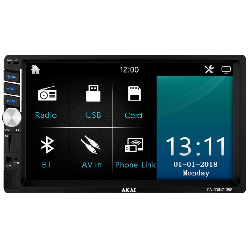 AKAI CA-2DIN7135S ΗΧΟΣΥΣΤΗΜΑ ΑΥΤΟΚΙΝΗΤΟΥ 2 DIN ΜΕ BLUETOOTH, MIRRORLINK ...
