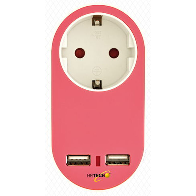 HEITECH 04002264 ΠΡΙΖΑ ΣΟΥΚΟ ΜΕ 2 USB ΡΟΖ - Ηλεκτρολογικά Εργαλεία ...
