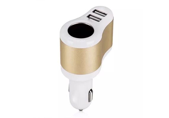 Ισχυρός Φορτιστής Αυτοκινήτου με 2 USB Θύρες και Υποδοχή Αναπτήρα